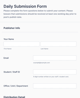 Daily Submission Form Template | Jotform