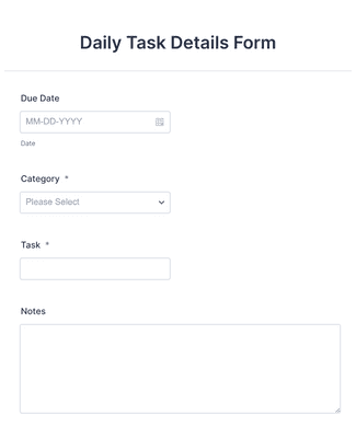 Daily Task Details Form Template | Jotform