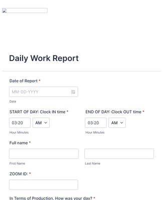 Daily Work Report Form Template | Jotform