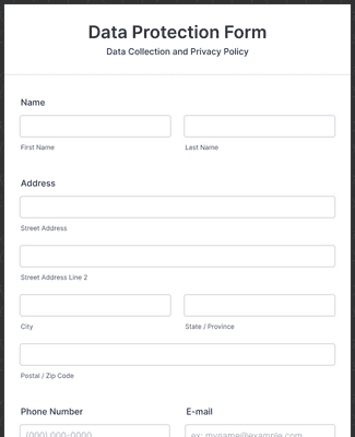 Data Protection Form Template | Jotform