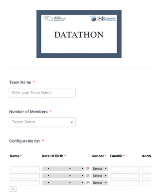 Datathon Registration Form Template | Jotform