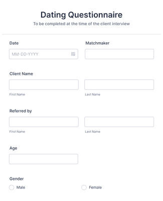 Dating Questionnaire Form Template | Jotform