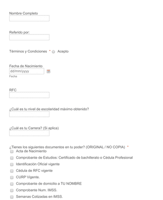 Datos Generales Plantilla de formulario | Jotform