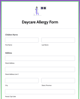 Daycare Allergy Form Template | Jotform