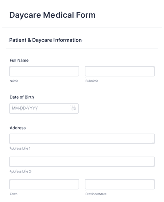 Daycare Medical Form Template | Jotform