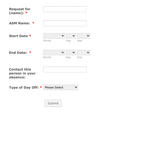 Days Off Request Form Template | Jotform