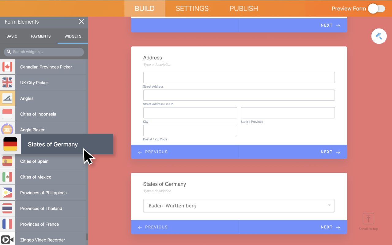 States of Germany - Form Widgets | Jotform