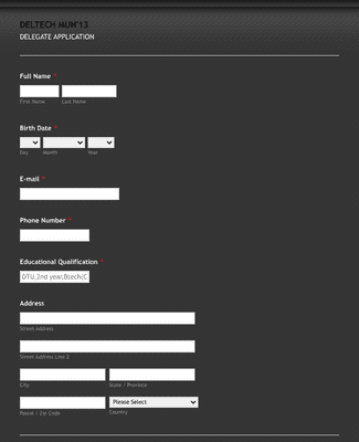 Delegate Application Form Template | Jotform