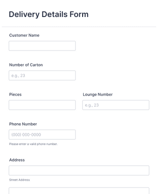 Delivery Details Form Template | Jotform