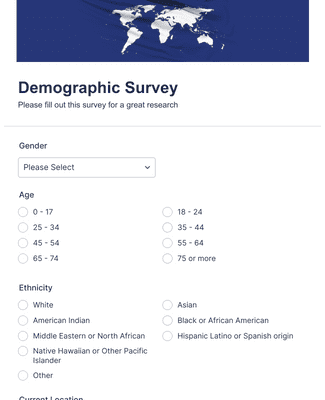 Demographic Survey Form Template | Jotform