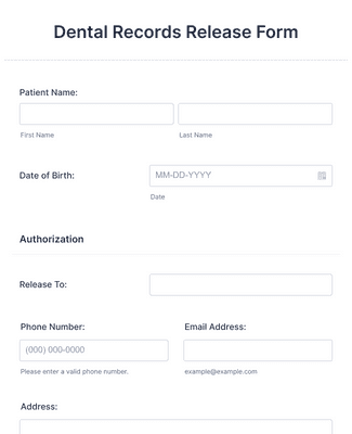 Dental Records Release Form Template | Jotform