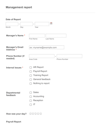 Departmental Report Form Template | Jotform