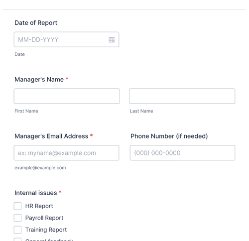 Departmental Report Form Template | Jotform