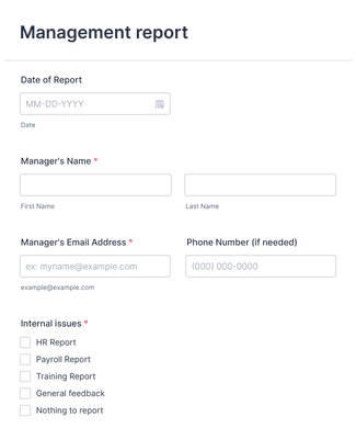 Departmental Report Form Template | Jotform
