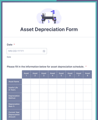Depreciation Form Template | Jotform