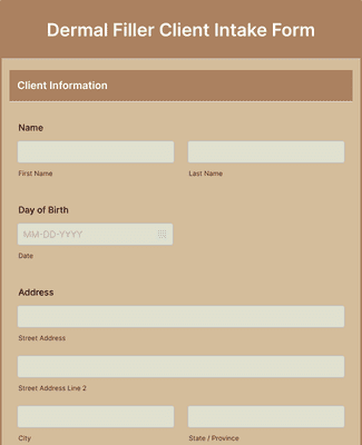 Dermal Filler Client Intake Form Template | Jotform