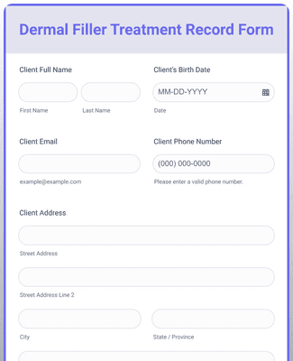 Dermal Filler Consultation Form Template | JotForm