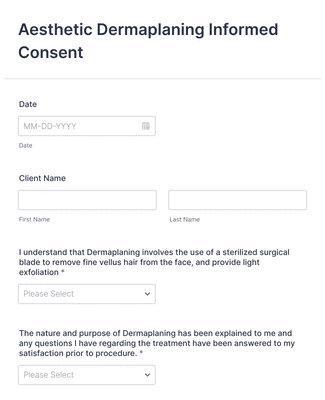 Dermaplaning Consent Form Template | Jotform