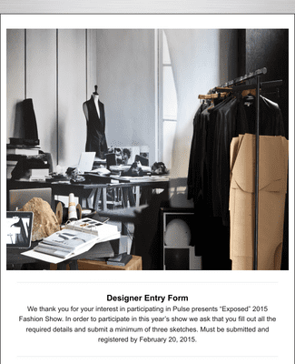 Designer Entry Form- Fashion show Form Template | Jotform