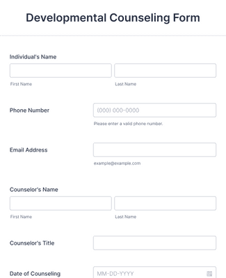 Developmental Counseling Form Template | Jotform