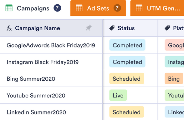 Digital Marketing Campaign Template | JotForm Tables