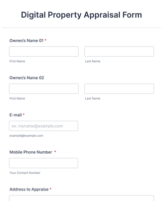 Digital Property Appraisal Form Template | Jotform