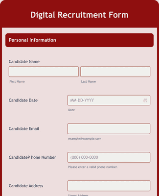 Digital Recruitment Form Template | Jotform