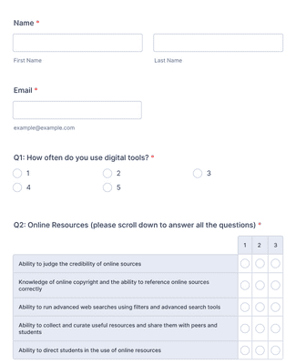 Digital Skills Self-Assessment Form Template | Jotform