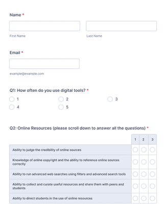 Digital Skills Self-Assessment Form Template | Jotform