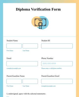 Diploma Verification Form Template | Jotform