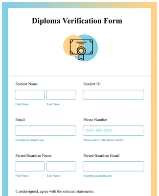 Diploma Verification Form Template | Jotform