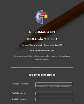Diplomado CEB 2019 (inscripciones) Plantilla de formulario | Jotform