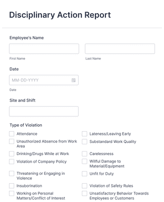 Employee Disciplinary Form