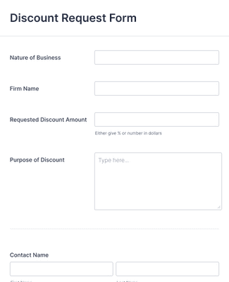 Discount Request Form Template | Jotform