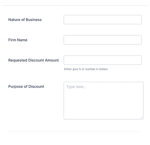 Discount Request Form Template | Jotform