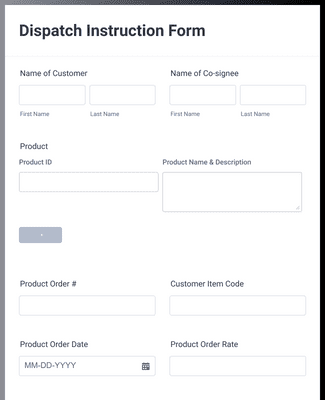 Dispatch Instruction Form Template | Jotform