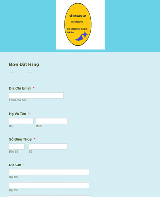 Đơn Đặt Hàng Form Template | Jotform