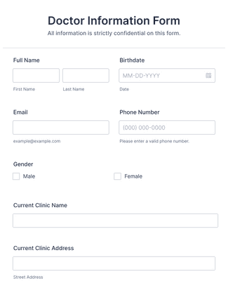 Doctor Information Form Template | Jotform