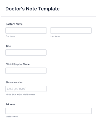 Doctor Note Form Template | Jotform