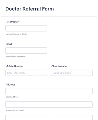 Doctor Referral Form Template | Jotform
