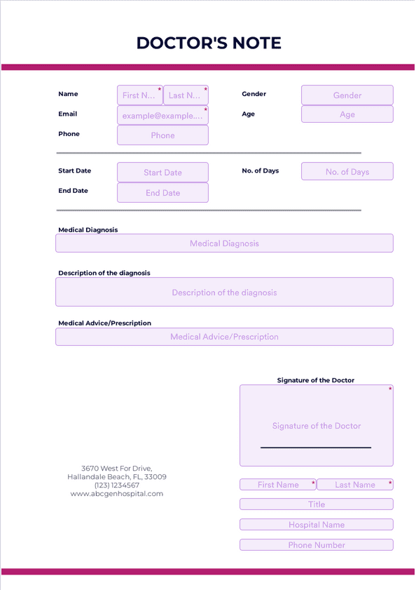 Doctors Note Template Sign Templates Jotform