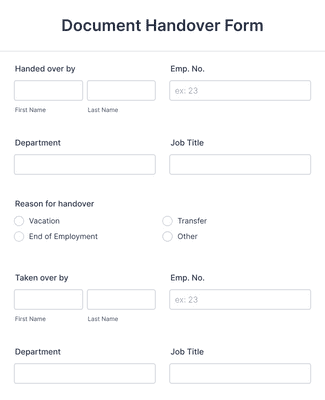 Document Handover Form Template | Jotform