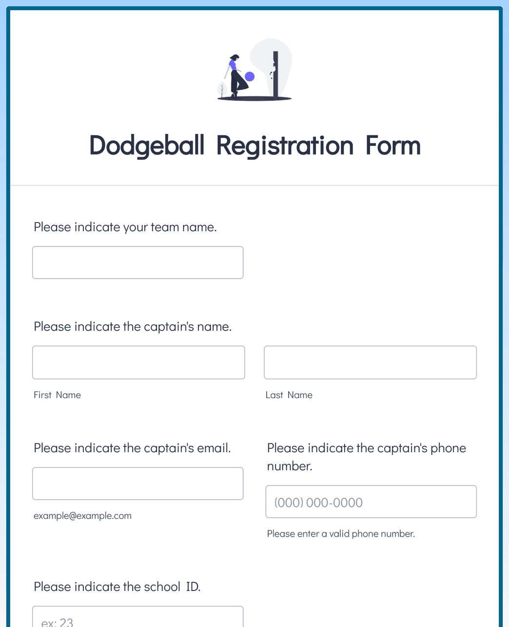 Dodgeball Registration Form Template | Jotform