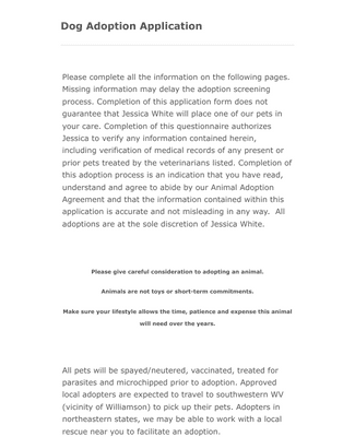 Dog Ownership Application Form Template | Jotform