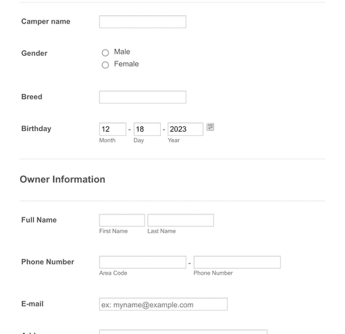 Dog Registration Form Template | Jotform