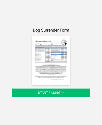Dog Surrender Form Template | Jotform
