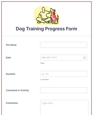 Dog Training Progress Form Template | Jotform