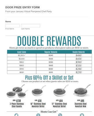 Door Prize Slip - January 2021 - Pampered Chef Form Template | Jotform
