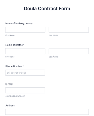 Doula Contract Form Template | Jotform