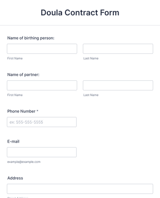 Doula Contract Form Template | Jotform